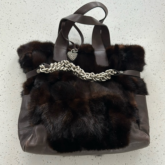 Falor | Bags | Falor Logo On Inside Soft Fur And Smooth Leather Trim ...